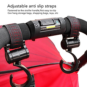 4Pcs Stroller Hooks Baby Carriage, Multifunctional Stroller Hooks for Hanging Shopping Bags Backpack, 360° Rotatable Universal Hook Clips to Hang Purse Bag