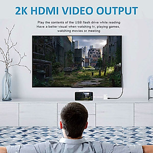 rosyclo Lightning to HDMI Digital AV Adapter, MFi Certified 2K Screen Audio & Video Converter with Charging Cable Connector Compatible iPhone/iPad/iPod for HDTV,Monitor,Projector White