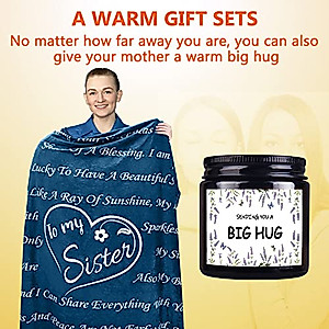 Sister Gifts from Sisters-Sister Blanket and Lavender Scented Gifts Sets,Birthday Gifts for Sister,Unique Gifts for Sister on Christmas Valentine's Day,to My Sister Blanket Funny Gifts Sets