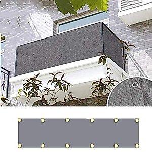 LIANGJUN Shading Sunshade Net, Fence Privacy Screen Windscreen Encryption Thicken Partition Balcony Deck Backyard Outdoor, with Bindings Grommets (Color : Gray, Size : 1.2x3m)