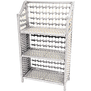 Red Lantern 33" Natural Fiber Shelving White Unit, 3 Shelf