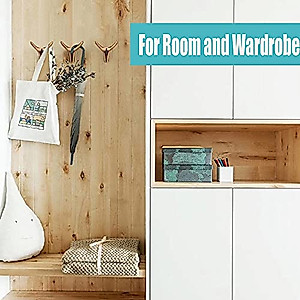 Exxacttorch 2 Pack Bull Horn Wall Mounted Hat Towel Bag Hanger, Traceless Decorative Art Coat Hooks, Solid Zinc Alloy Wall Hooks Double Prong Holder for Keys, Umbrella, Matte Brass