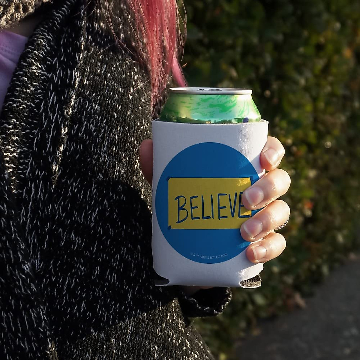 Ted Lasso Believe Can Cooler - Drink Sleeve Hugger Collapsible Insulator - Beverage Insulated Holder