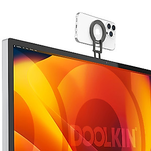 Doolkin® Pro Mount, Phone Holder for Laptop and Car, Cell Phone Magnetic Holder, Universal Adjustable Phone Mount Stand, Foldable Laptop Side Mount Clip, Laptop Phone Mount Holder (Gray)