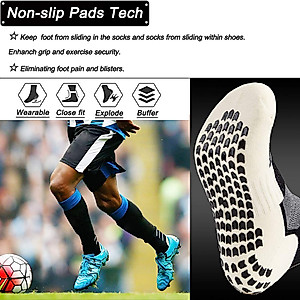 Anti-slip Sock Men Women Non-slip Soccer Basketball Tennis Sport Sock Grip Black Large