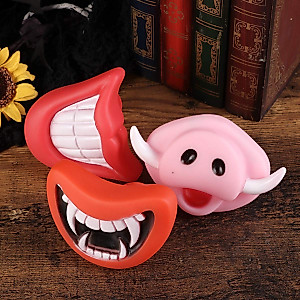 PRETYZOOM 3pcs Silicone Dog Chew Toy Fake Pig Nose Vampire Fangs Red Lips Pet Cosplay Props Halloween Party Favors for Dog