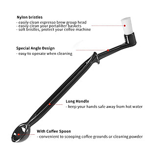 CAFEMASY Barista Cleaning Towel Set of 4pcs and 4 Pieces Espresso Machine Cleaning Brush Set