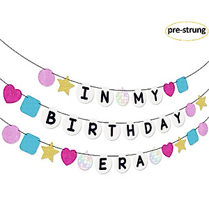 Pre-strung Friendship Bracelet Birthday Banner In My Birthday Era Banner for Singer Birthday Party Decorations