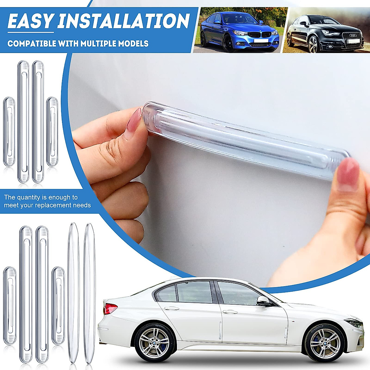 Cabinet Door Bumper Clear Silicone Door Stopper Wall Protector Car Anti Collision Bumper Adhesive Automotive Bumper Guards for Car Doors, Drawers(6 Pieces)