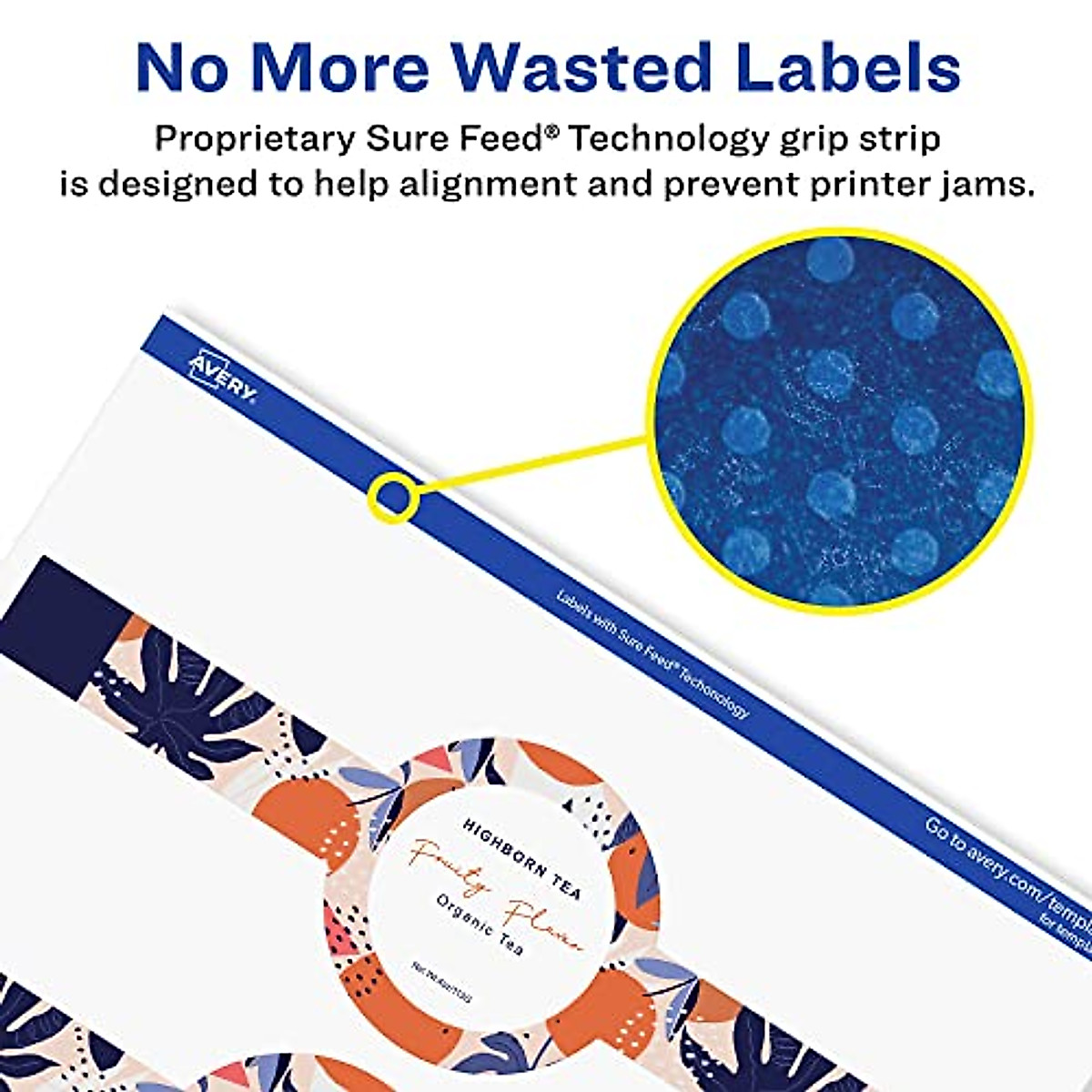 Avery Durable Waterproof Cigar Labels with Sure Feed, 2-3/8" x 8", 300 Oil and Tear-Resistant Waterproof Labels, Laser/Pigment-Based Inkjet Printable Labels