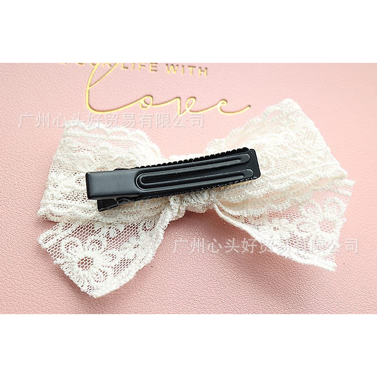 Baby Girls Lace Headband Infant Baptism Hair Band Toddler Lace Bow Headwraps BBG26 (2 Pcs-Set A)