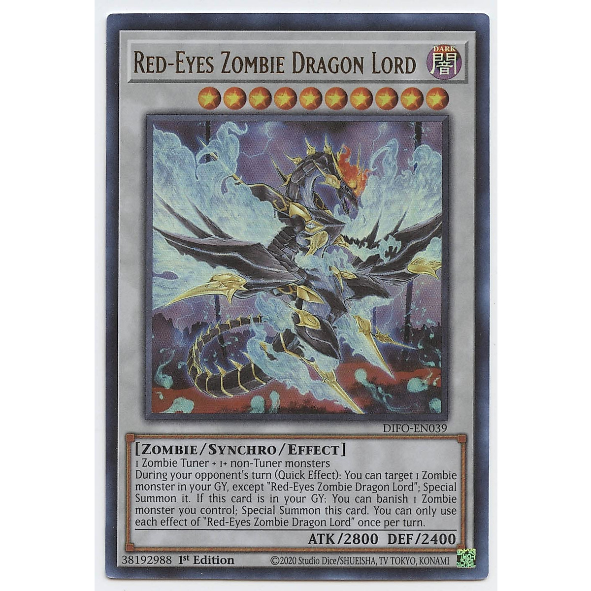 Red-Eyes Zombie Dragon Lord - DIFO-EN039 - Ultra Rare - 1st Edition