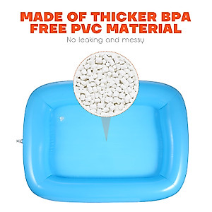 HEMOTON 2 PCS Inflatable Serving Bar, Salad Bar Tray Food Drink Containers, Buffet Cooler with Drain Plug, Picnic Ice Food Serving Trays, for Indoor Outdoor BBQ Camping Picnic Pool Party Supplies