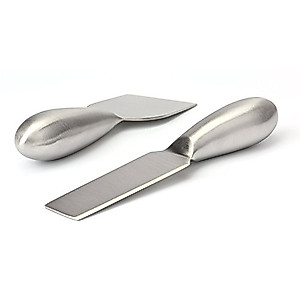 Tosnail 4 Pieces Stainless Steel Cheese Knife Set Cheese Slicer Cheese Cutter Flat Cheese Knife, Narrow Plane Knife, Spade Cheese Knife, Cheese Fork