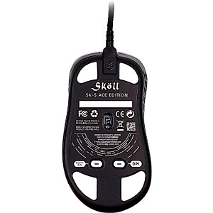 Gwolves Skoll Mini SK-S Sakura 50g Ultralight Weight Honeycomb Design Ergonomic Gaming Mouse with 3389 Sensor - PTFE Skates - 16,000DPI - Detachable Cable (Pink) (Small)