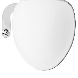 Bio Bidet by Bemis TruComfort Toilet Seat with Perfect Fit, Fresh Water Spray, Non-Electric, Easy to Install Bidet, ELONGATED, Blue Inserts