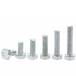 100 PCS Full Teeth Carbon Steel Plating White Zinc Outer Hexagonal Bolt, for Mechanical AccessoriesM5x50mm