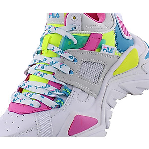 Fila Cage Mid Mixed Media Womens Shoes Size 10, Color: White/Multi