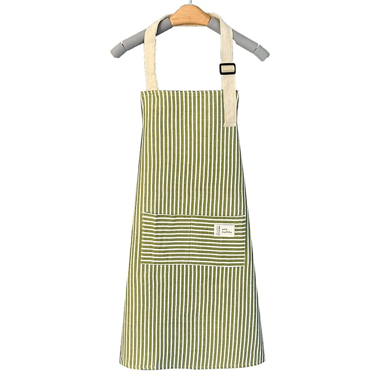2 Pack Kitchen Cooking Aprons, Adjustable Bib with 2 pockets for Men/Women, Black / Yellow