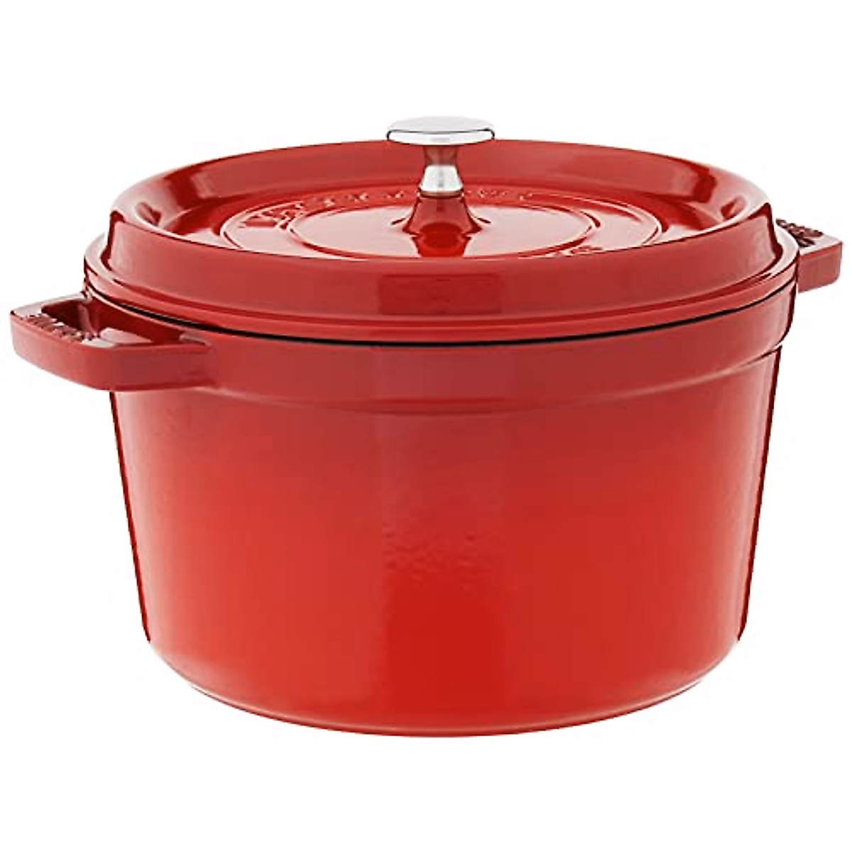 Staub Cast Iron Dutch Oven 5-qt Tall Cocotte, Made in France, Serves 5-6, Cherry