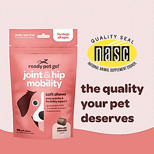 Hip and Joint Chews for Dogs | Dog Glucosamine Chews for Comfort & Mobility with Chondroitin MSM & Turmeric | Dog Joint Supplement for All Ages & Sizes | NASC Certified & Made in The USA | 90 Chews