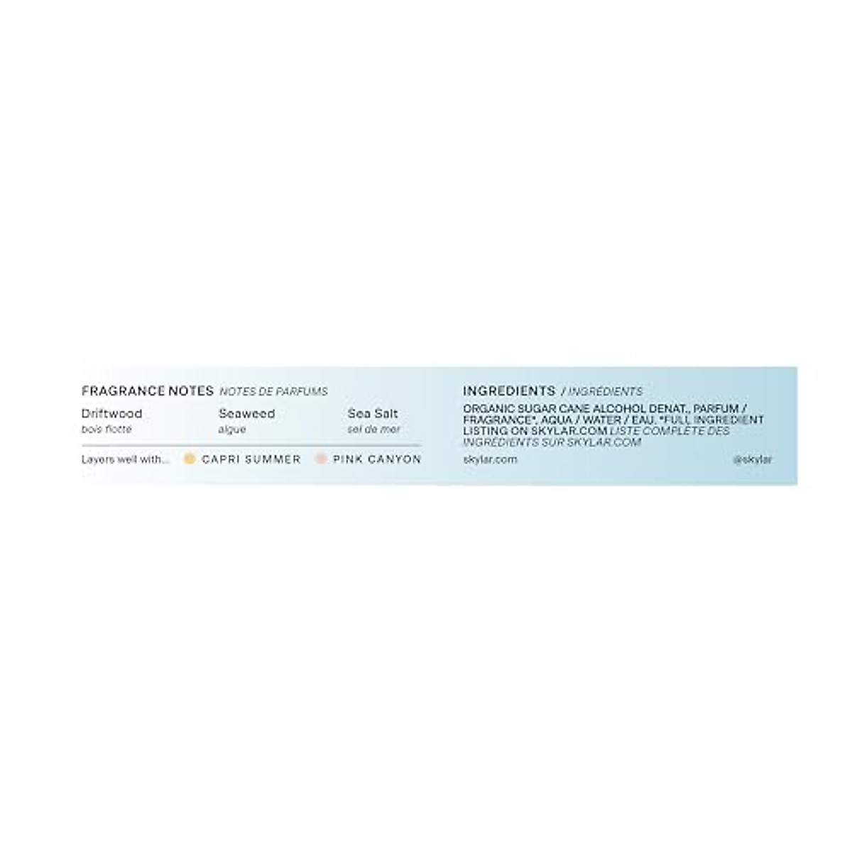 Skylar Salt Air Eau de Parfum - Hypoallergenic & Clean Perfume for Women & Men, Vegan & Safe for Sensitive Skin - Fresh Perfume with Notes of Driftwood, Sea Salt & Seaweed - 10mL /0.33 Fl oz