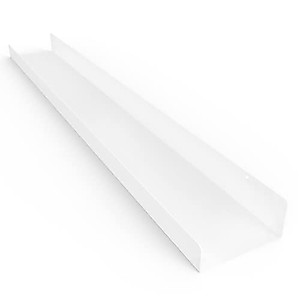 DIY CARTEL Made in USA Floating Metal Wall Shelf Picture Ledge - USA Manufactured Steel - Industrial Heavy Duty Modern Farmhouse Rustic Designed Shelf (36in White)