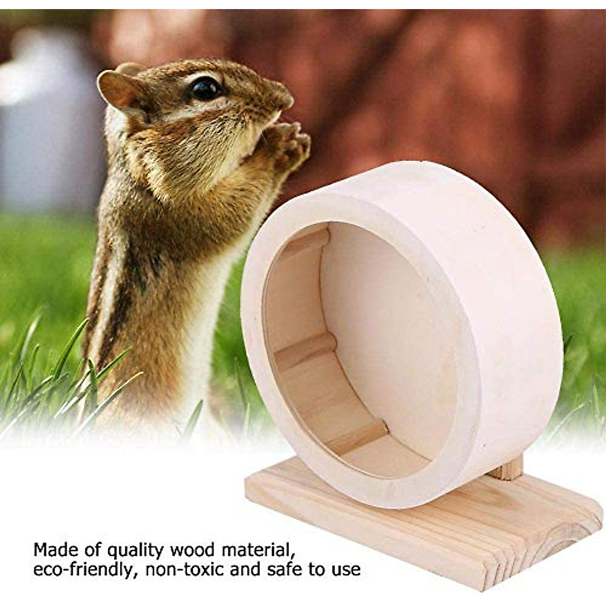 XINGFENSIFNE Hamster Exercise Wheel Silent Spinner with Disassemble Base, Wooden Running Wheel for Syrian Hamster, Dwarf Hamster,Mice,Guinea Pigs and Other Small Animals, 6 inch