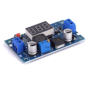 Teyleten Robot LM2596S LM2596 with LED Display Voltmeter Buck Converter DC-DC 4.0-40V to 1.25-37V 2A Voltage Adjustable Board Step Down Module Power Supply Module (5pcs)