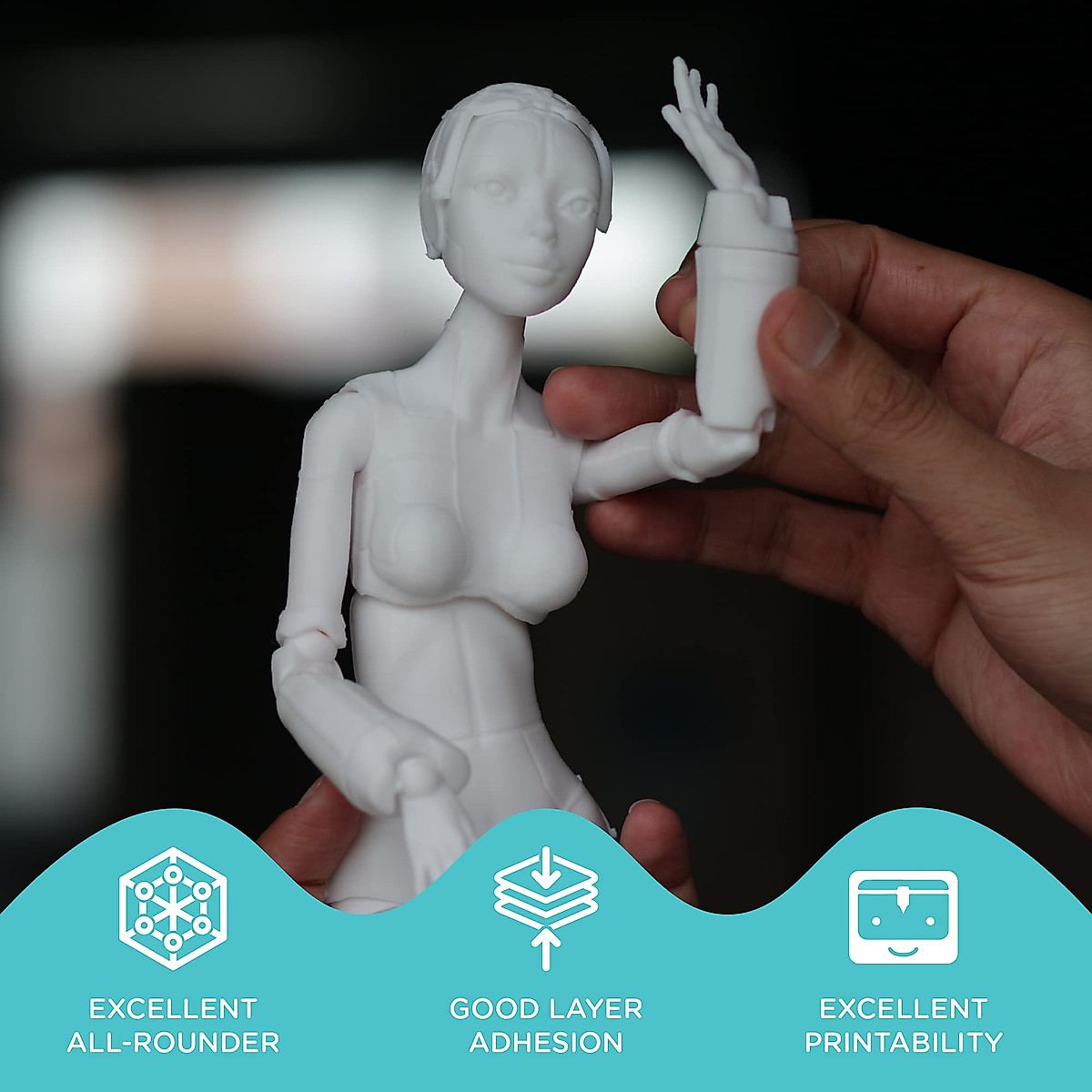 Polymaker PETG Filament 1.75mm, 1kg Strong PETG 3D Printer Filament Black - PolyLite PETG Black 3D Printing Filament 1.75mm, Dimensional Accuracy +/- 0.03mm, Print with Most 3D Printers