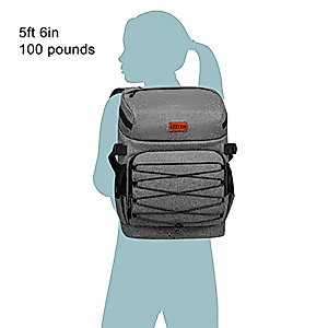 Backpack Cooler for Women, Small Soft Side Beach Back Pack Coolers 25 Cans Waterproof Cooler Backpack Insulated Leak-Proof for Hiking Kayaking Picnic (Gray)