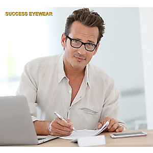 Success Eyewear Reading Glasses Set of 4 Black Quality Readers Spring Hinge Glasses for Reading for Men and Women +3