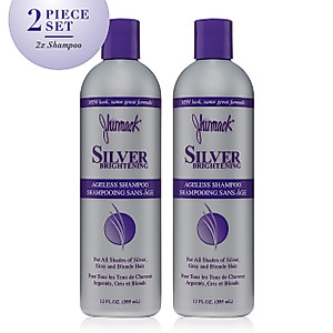 jhirmack Silver Brightening Purple Shampoo Set of 2 for all types of silver, grey, and blonde hair