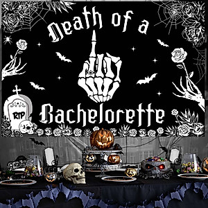 Wonmelody Death of A Bachelorette Banner Backdrop Decor Till Death Do Us Bachelorette Party Decor Rip Single Life Bachelorette Supplies for Bride or Die Gothice Wedding Bridal Shower Engagement