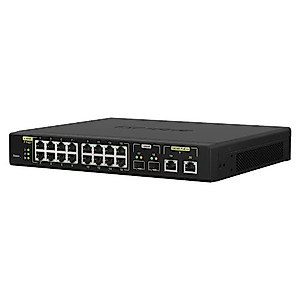 QNAP 20-Port 10GbE PoE++ and 2.5GbE PoE+ Managed Network Switch (QSW-M2116P-2T2S-US). Layer 2, Web Management