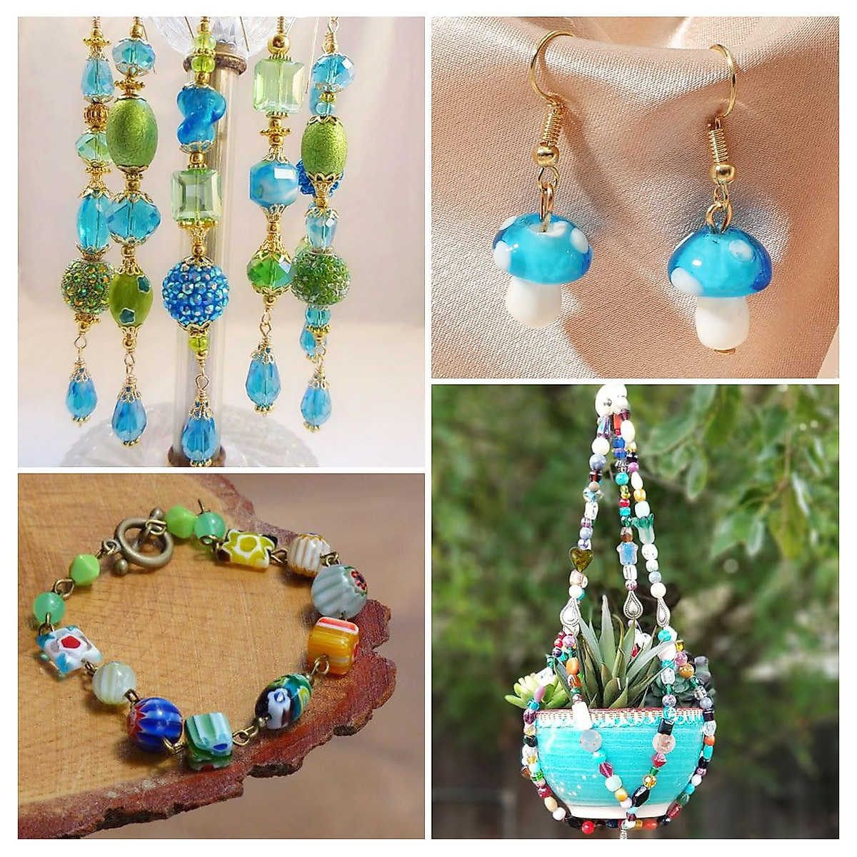 Craftdady 200 pcs Mixed Shapes & Colors Lampwork Glass Beads Loose Beads Fit Most Major Charm Bracelets, 4-20x4-20mm, Hole: 1-2.5mm