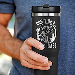 qchdln Fisherman Gifts For Men - Cool American Flag Cup - 30oz Insulated Fishing Tumbler with Handle - Fathers Day,Birthday,Christmas Gifts for Dad,Grandpa,Husband,Uncle