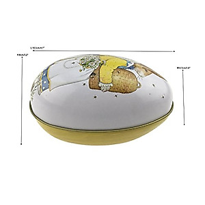 Winterworm 6pcs Creative Cute Tin Bunny Chick Printing Alloy Metal Easter Eggs Shaped Candy Box Holder