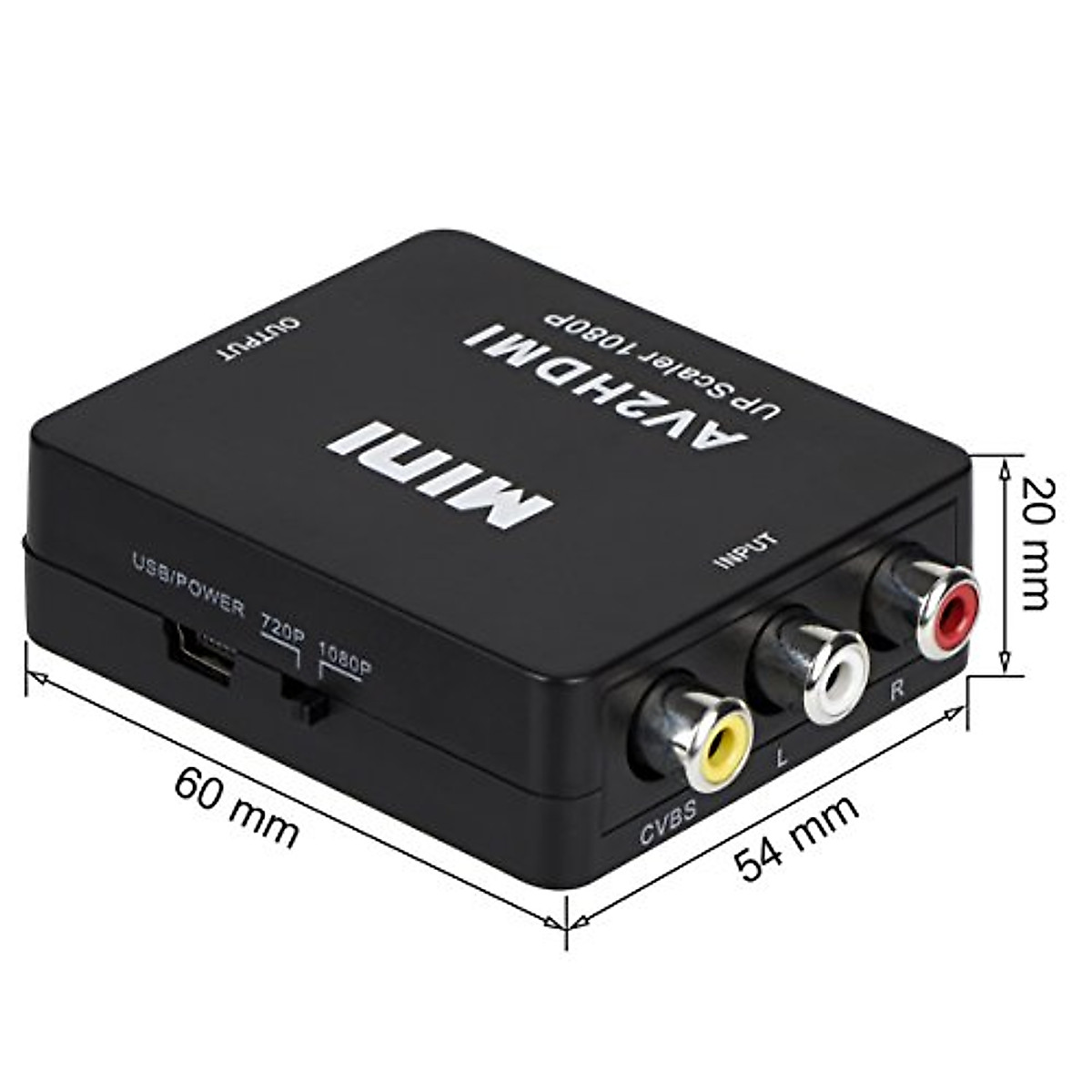 Wonlyus RCA to HDMI, AV to HDMI, 3RCA CVBS Composite Audio Video to 1080P HDMI Converter Adapter Supporting PAL/NTSC for PS3, TV, STB, VHS, VCR, PC, Laptop, Xbox, Camera, DVD Etc