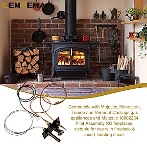 Lemfema 10002264 Propane and Natural Gas 3 Way Pilot Assembly Parts Replacement for HHT, Majestic, Monessen, Temco, Vermont Castings Fireplaces and Stoves Parts 230-1781 2103-011 2103-010