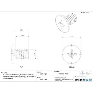 Small Parts 18-8 Stainless Steel Machine Screw, Plain Finish, Pan Head, Phillips Drive, Meets ASME B18.13, External-Tooth Lock Washer, 1/4" Length, Fully Threaded, #4-40 UNC Threads (Pack of 50)