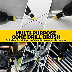 Holikme 20Pack Drill Brush Attachments Set, Black, Scrub Pads & Sponge, Power Scrubber Brush with Extend Long Attachment All Purpose Clean for Grout, Tiles, Sinks, Bathtub, Bathroom, Kitchen & Auto