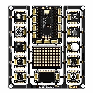 GeeekPi DeskPi PicoMate for Raspberry Pi Pico/Pico W, Learning Electronics and Programming Platform Based on Raspberry Pi Pico/Pico W, with 12 Detachable Modules