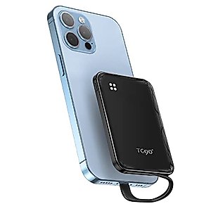 TG90° Mini Power Bank 4500mah Portable Charger with Built in Cable, Ultra Compact Battery Pack Portable Phone Charger Compatible with iPhone 13/13 Pro/12/12 Pro/11/11 Pro Max/X/XR/8/8 Plus/SE