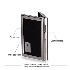 EASTNIGHTS RFID Credit Card Holder Metal Wallet Stainless Steel and Pu Leather Credit Card Protector Case for Men or Women (black)