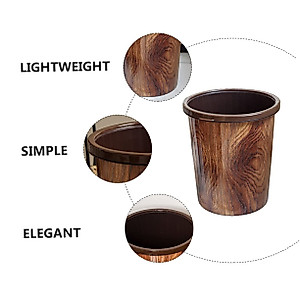 CHILDWEET Imitation Grain Trash Can with Pressing for Kitchen Home Office Decorative Garbage Container