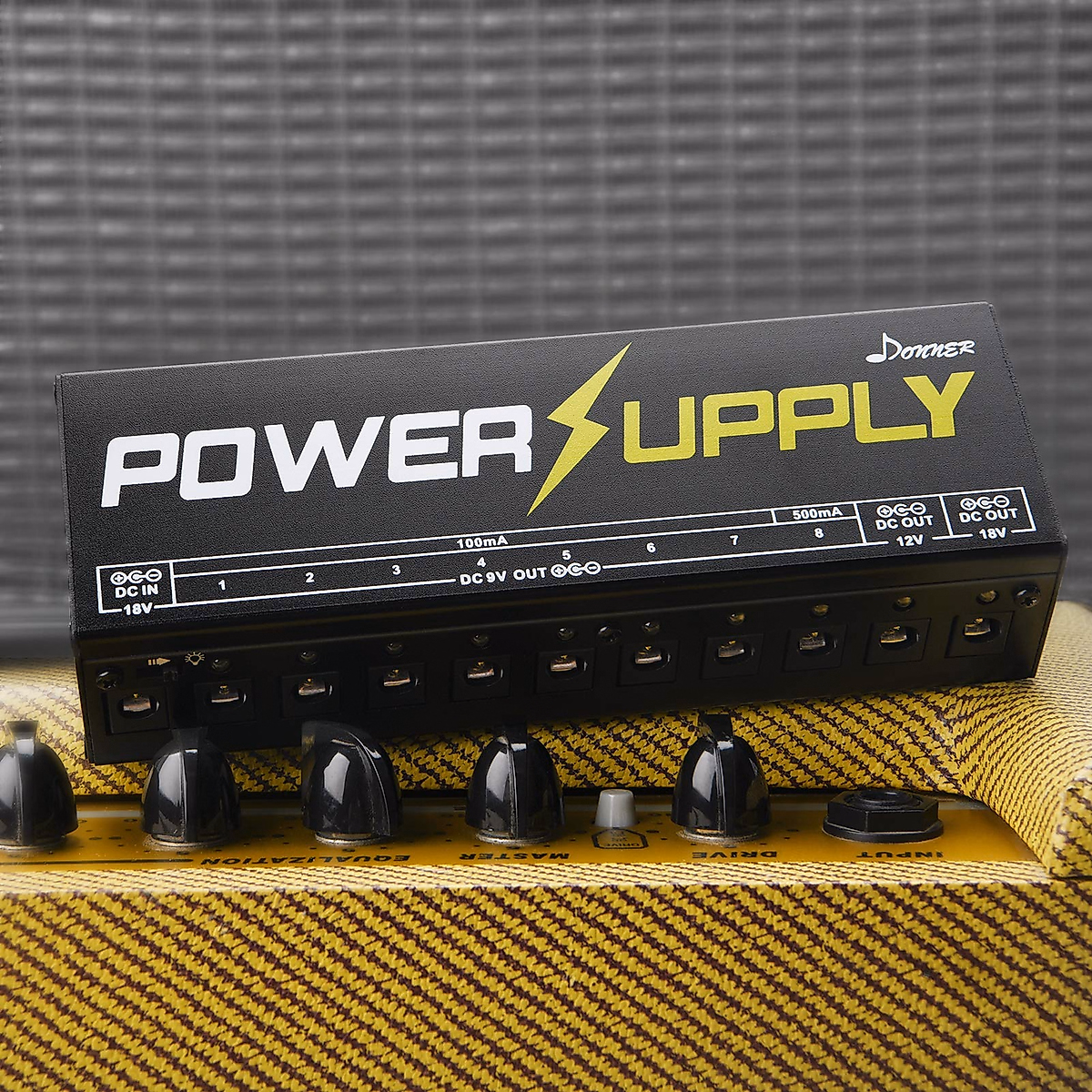 Donner Overdrive Guitar Pedal and Guitar Power Supply 10 Isolated DC Output for 9V/12V/18V Effect Pedal