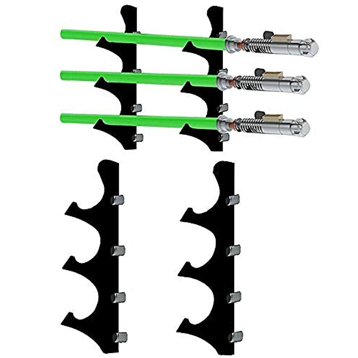 QiXin Lightsaber rack wall-mounted lightsaber rack lightsaber wall-mounted wall mount wall mount bracket-includes hardware 1 set of black 3 layers
