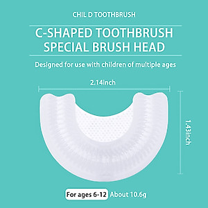Azanxo Kids U Shape Whole Mouth Toothbrush Heads, Soft Tooth Brush Head for Sonic Ultrasonic Automatic Electric Toothbrush U Shaped (M for Aged 6~12)