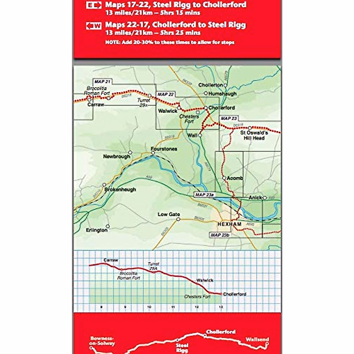 Hadrian's Wall Path: 64 Large-Scale Walking Maps & Guides to 29 Towns & Villages - Planning, Places to Stay, Places to Eat